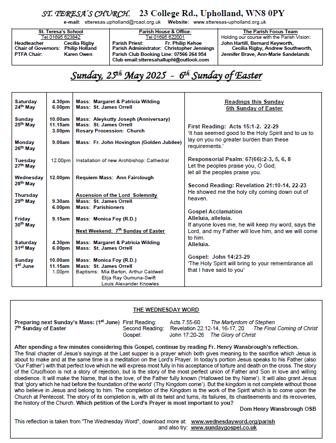 Newsletters | St Teresa's Catholic Church